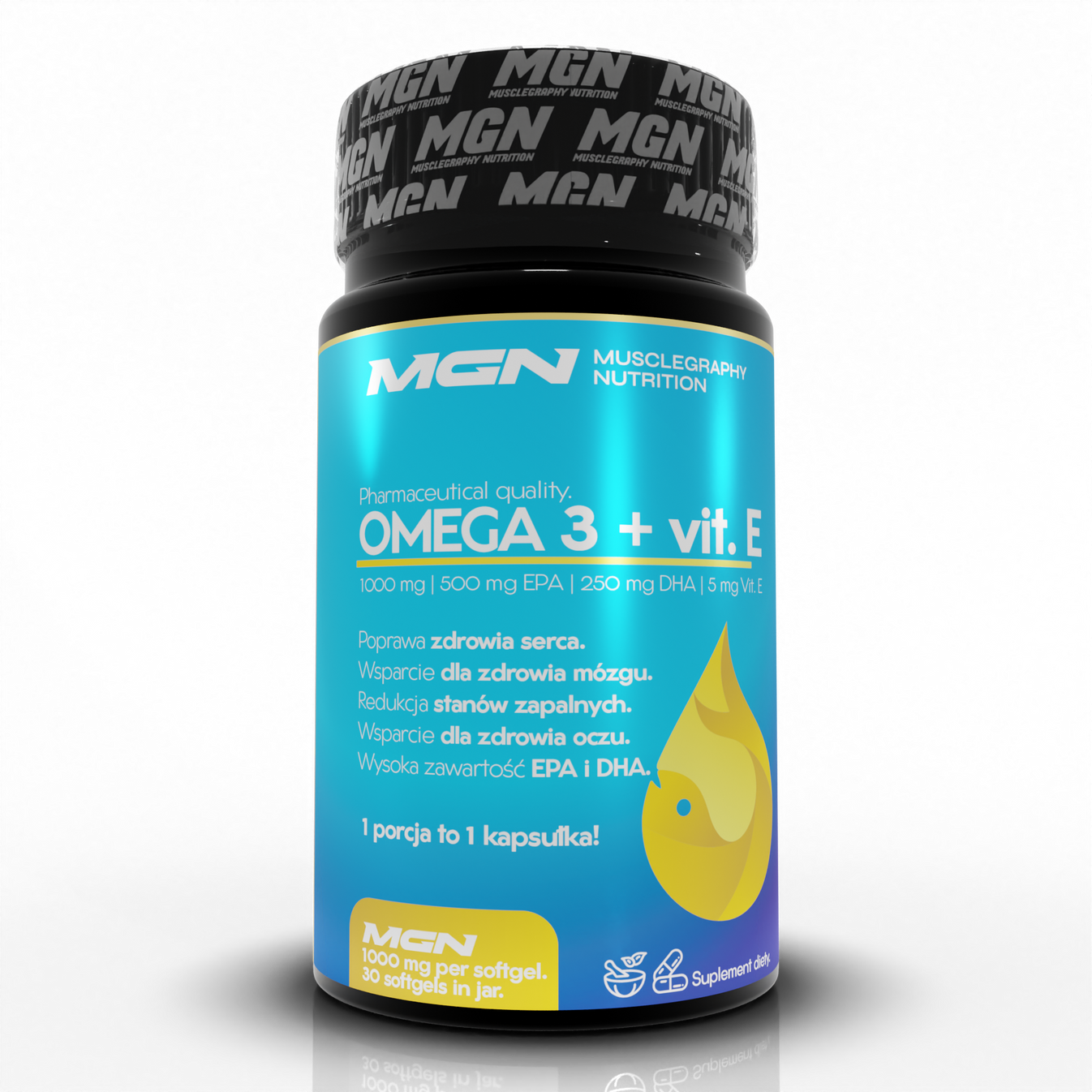OMEGA 3 + VIT E (NAJMOCNIEJSZA 50% EPA/ 25% DHA) – MGN Musclegraphy ...